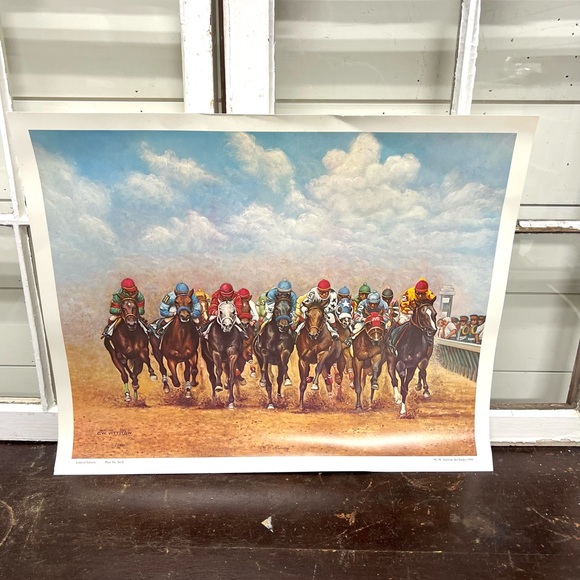 Accents | Vintage Cw Vittitow Off And Running Picture Print Derby Wall ...